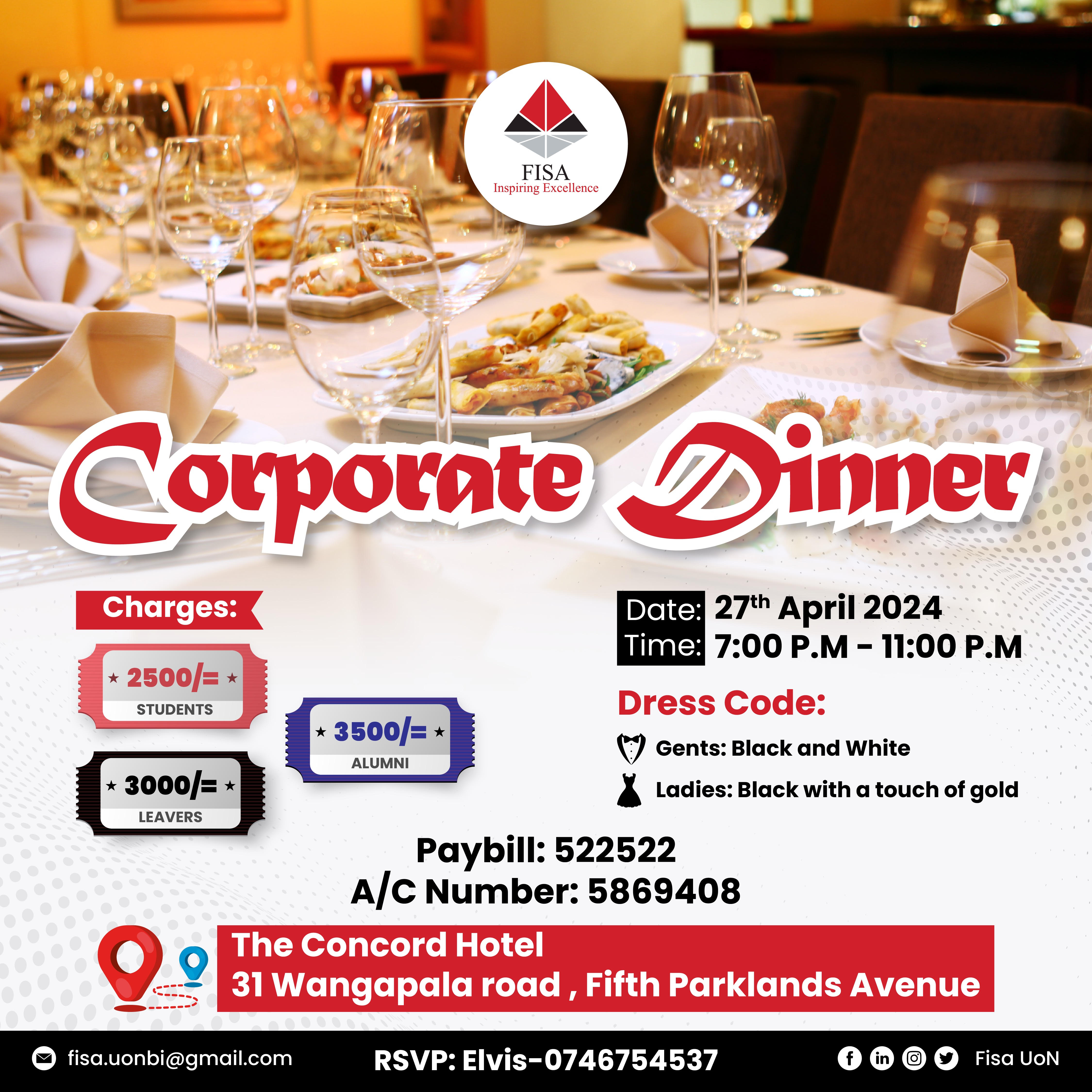 FISA Corporate Dinner Invitation | Dean of Students Office